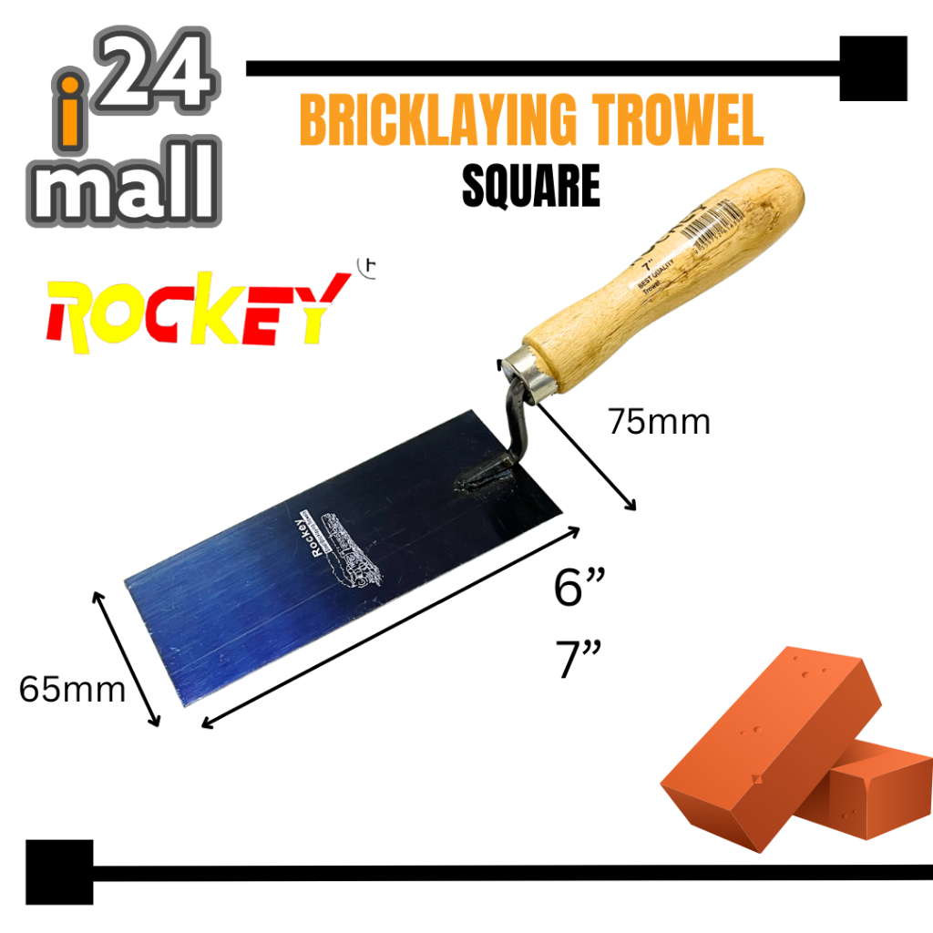 Rockey 6" / 7" Bricklaying Square Masonry Trowel / Sudu Simen Brand ...