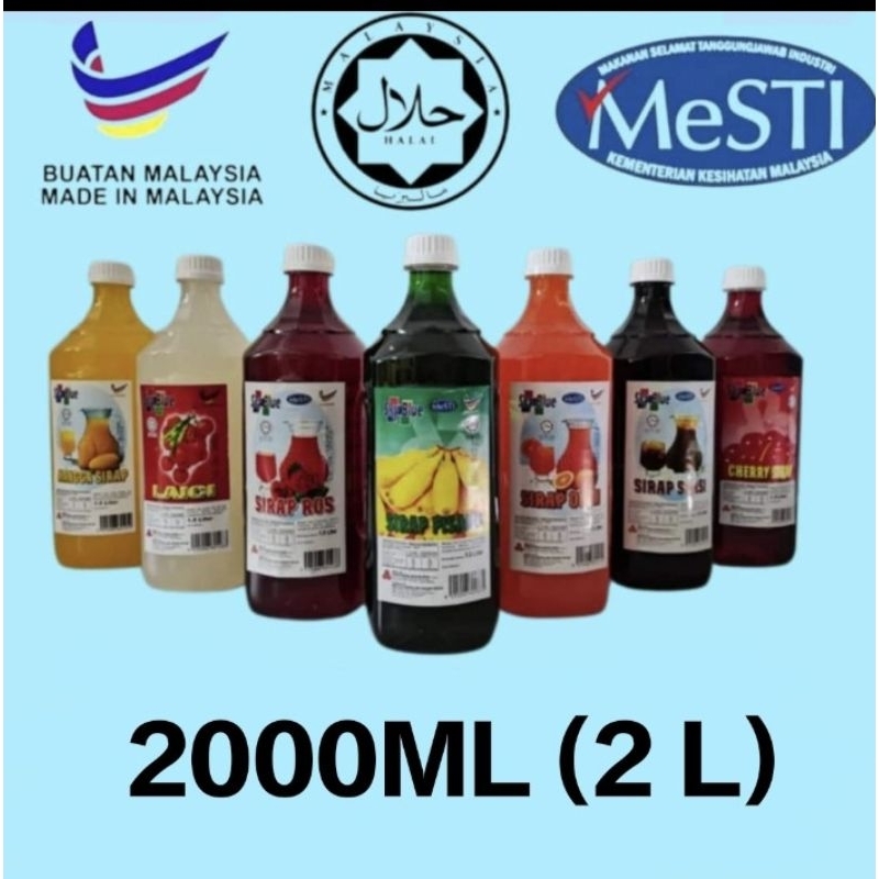 Sky Blue syrup 2L (Mangga, Laici, Ros, Pisang, Oren, Sarsi, Ceri ...