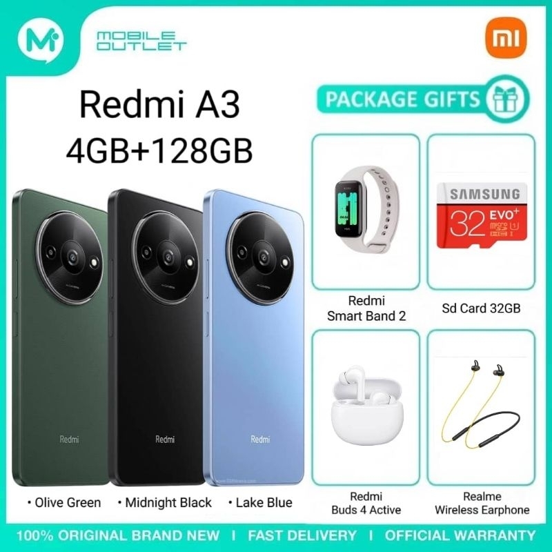 Redmi A3 * 8GB (4+4) Extended RAM +128 ROM ( Original Xiaomi Malaysia ...