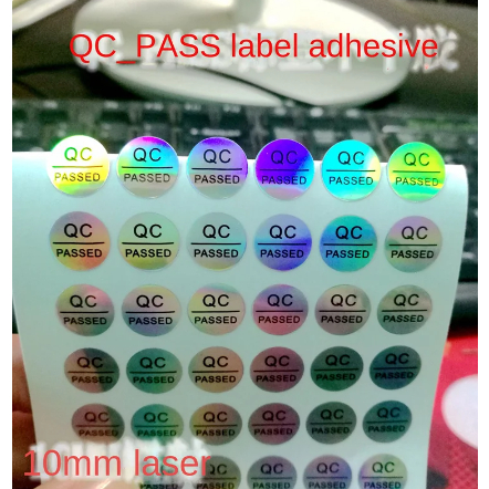 Sticker QC PASS 192PCS Hologram PET Label Round 10mm QC Sticker Label ...
