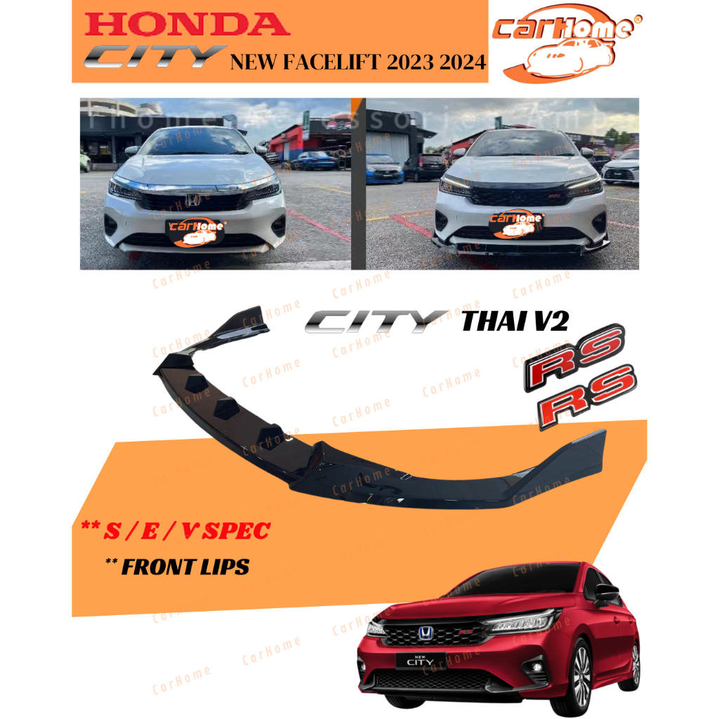 HONDA CITY FACELIFT 2023-2024 THAI RS V2 FRONT SIDE REAR DIFFUSER LIP ...