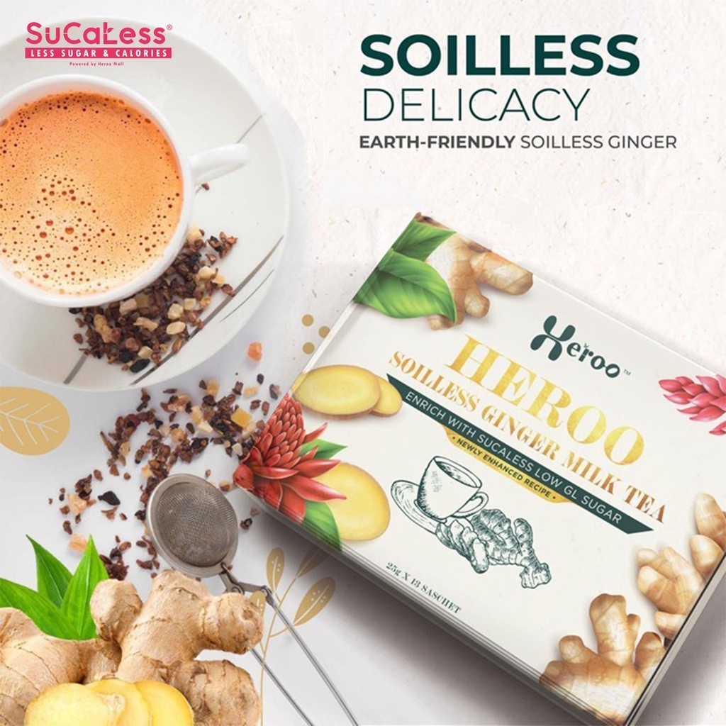 [SuCaLess] Heroo Soiless Ginger Milk Tea 13's x 25g HALAL (98% Less ...