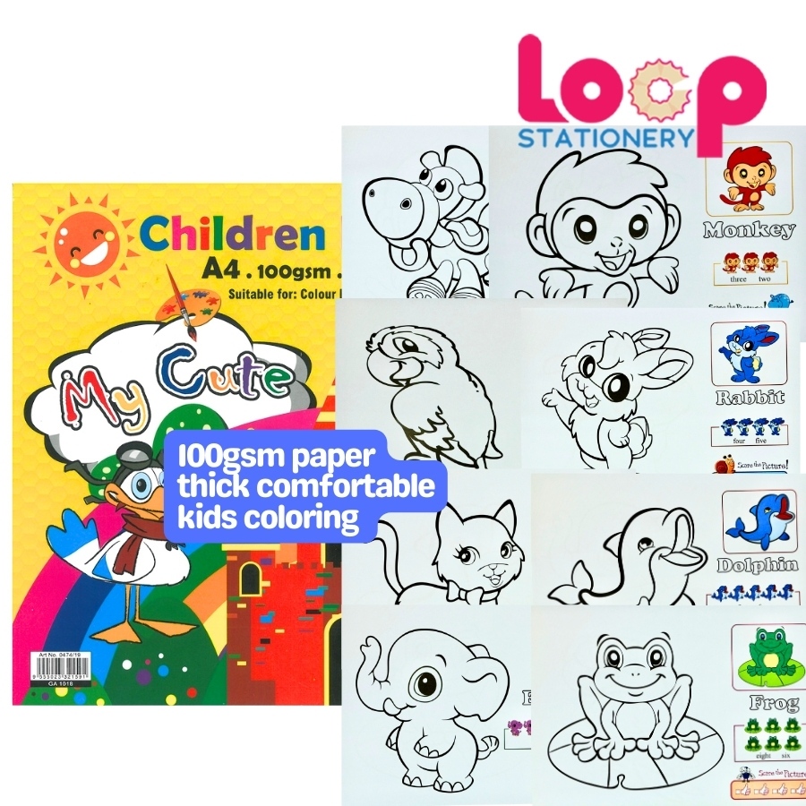 A4 Colouring Book Children Art Book A4 100gsm Buku Warna | Shopee Malaysia