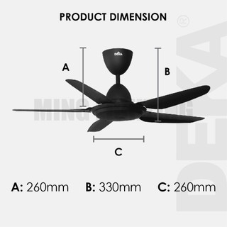 (Sirim) DEKA Ceiling Fan SCX 42" Remote Control 7+7 Speed 5 Steel Blade ...