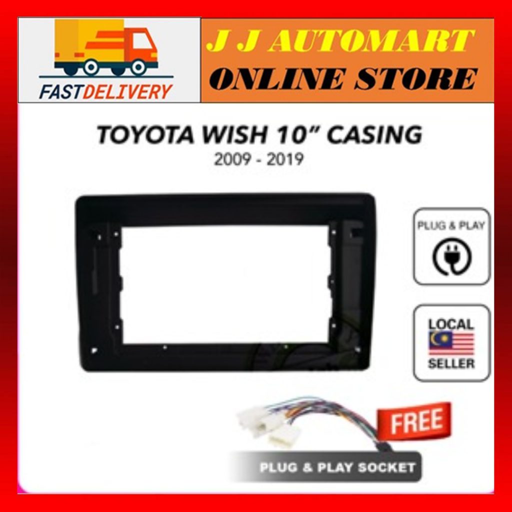 Toyota Wish 2009 to 2019 10 inch Android Player casing with socket plug ...