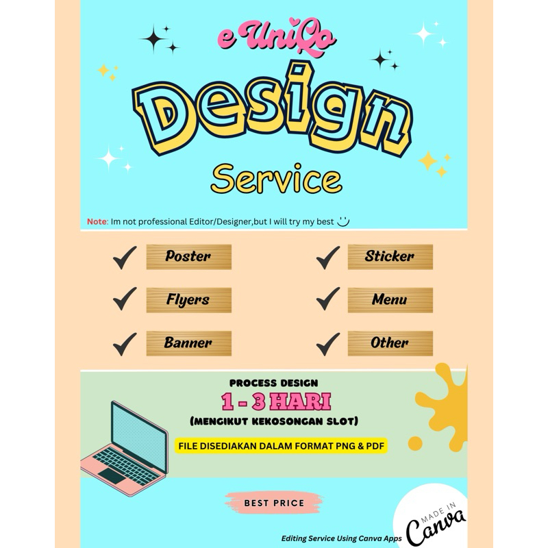 MURAH Simple Editing Design service Photo/Logo/Sticker/Poster/Flyers ...