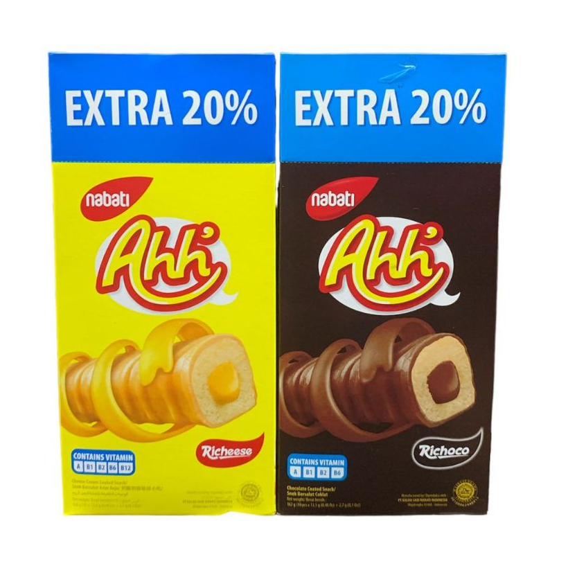 Nabati Ahh Triple Cheese Richeese EXTRA 20% 13.5g x 10pcs | Shopee Malaysia