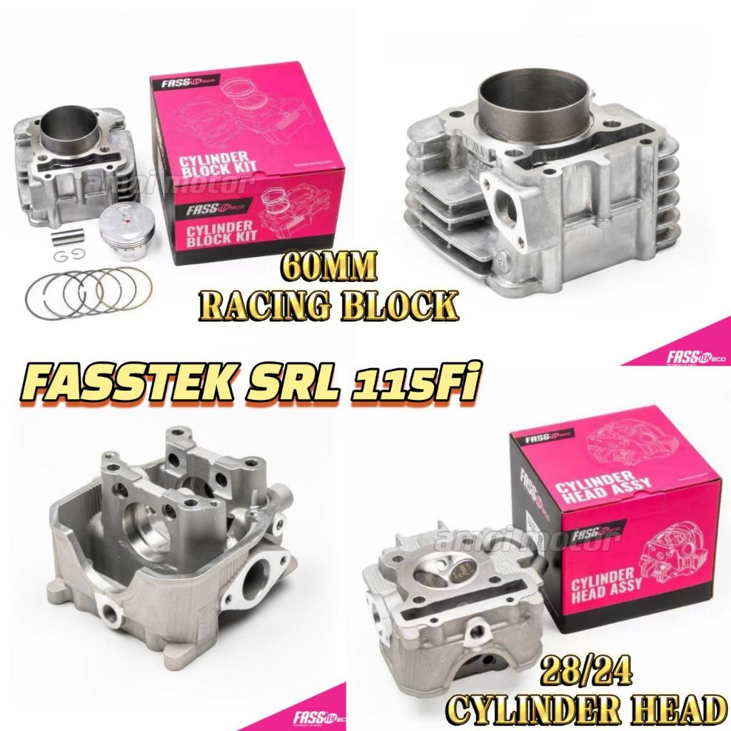 FASSTEK ECO SRL115 FI RACING CYLINDER HEAD 28/24 RACING BLOCK KIT 60MM ...