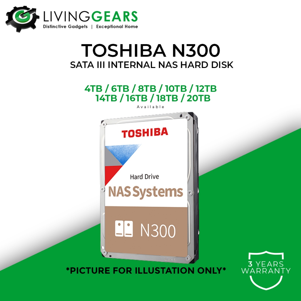 Toshiba N300 Series Internal Hard Disk SATA 3.5 Inch Sata III 6.0Gbit/s 7,200 RPM HDD (4TB ...