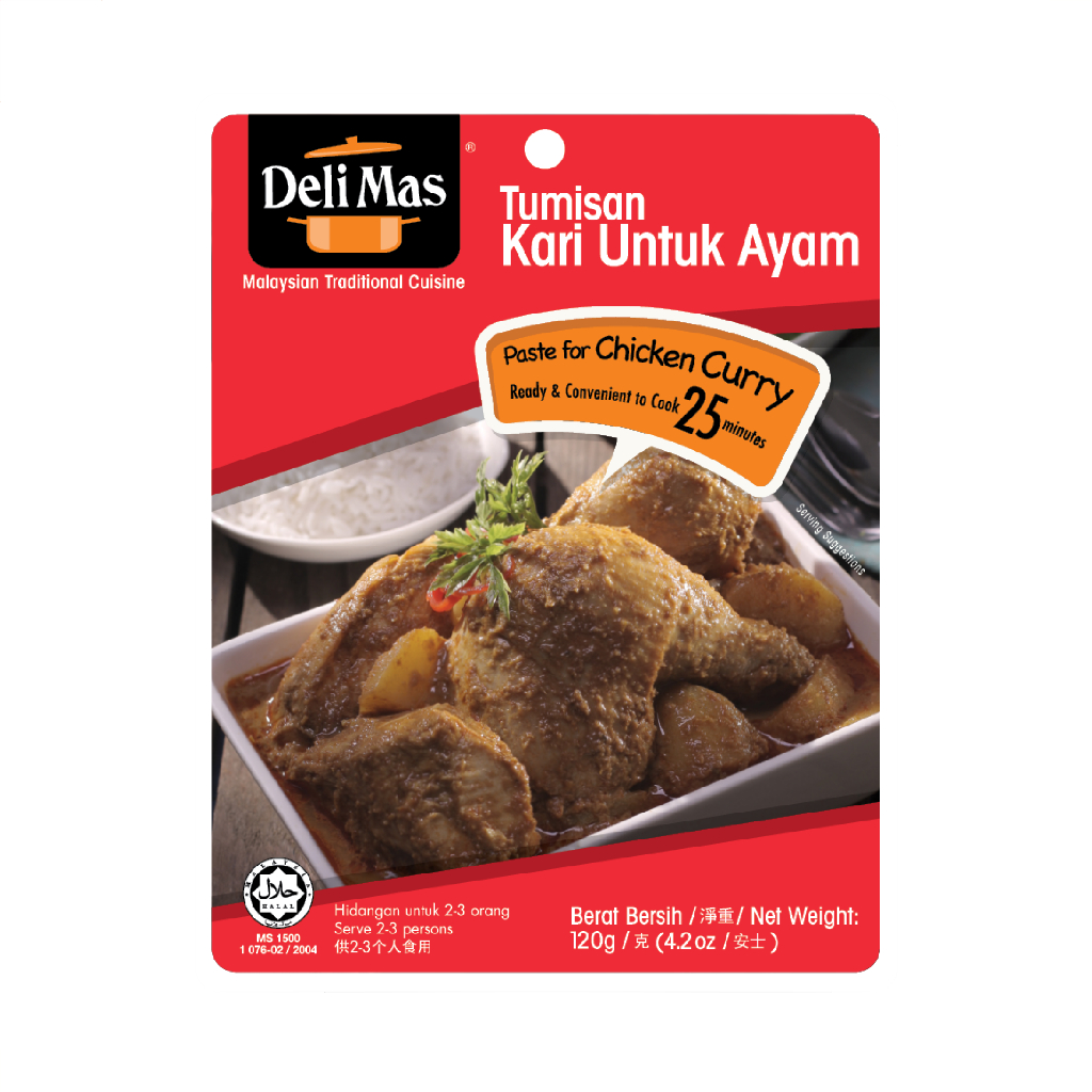 DeliMas Tumisan Kari Untuk Ayam (120g) Curry Paste Chicken Seasoning ...