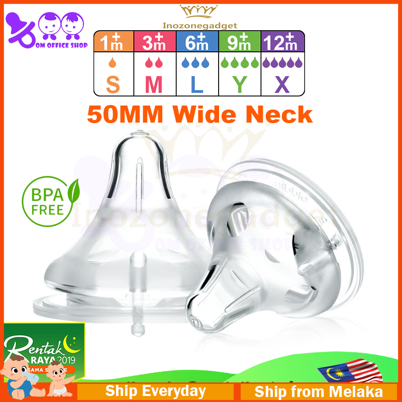 Silicone Nipples Replacement Teats Puting Susu Bayi Suitable All Wide Neck Bottle Wideneck ...