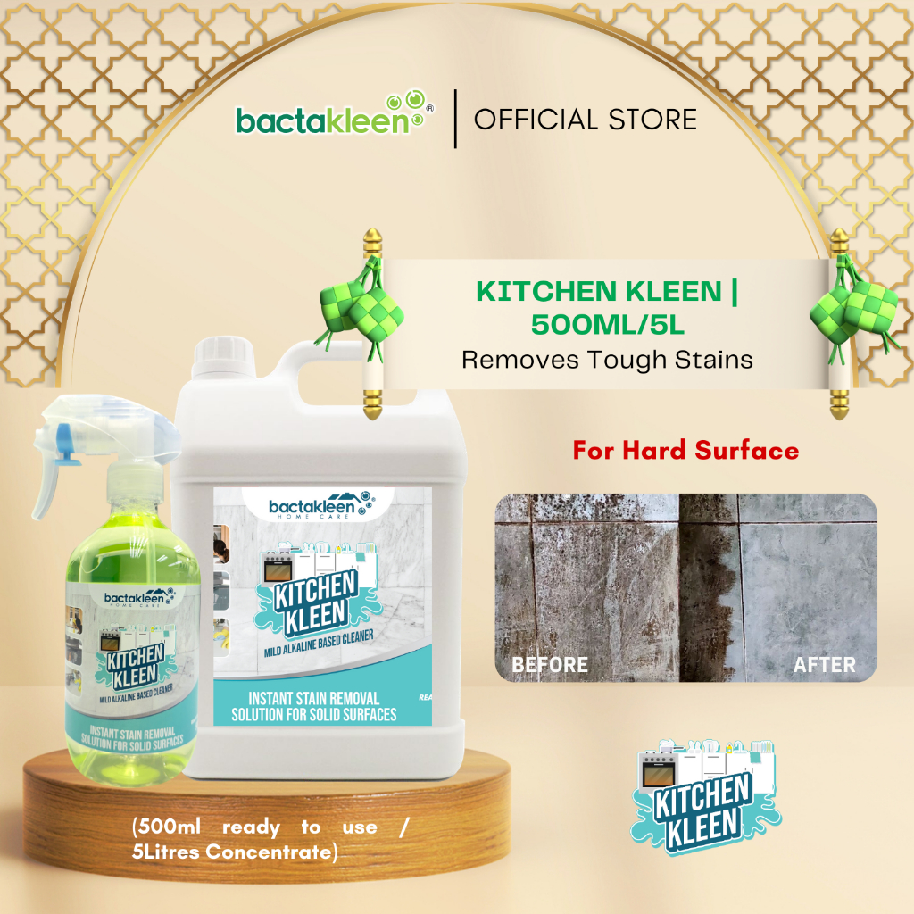 BACTAKLEEN Kitchen Kleen 500ml/5L | Removes Stubborn Stains From All ...
