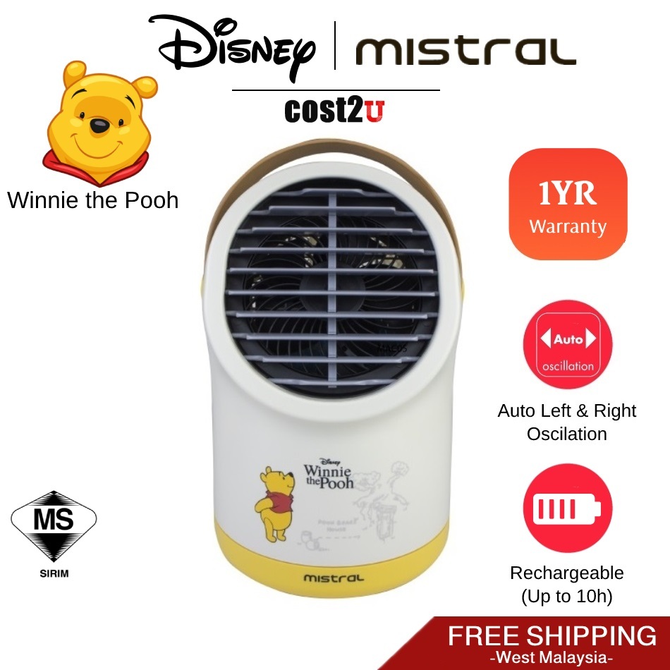 Disney x Mistral Rechargeable USB Air Cooler - Winnie the Pooh | MAC005 ...
