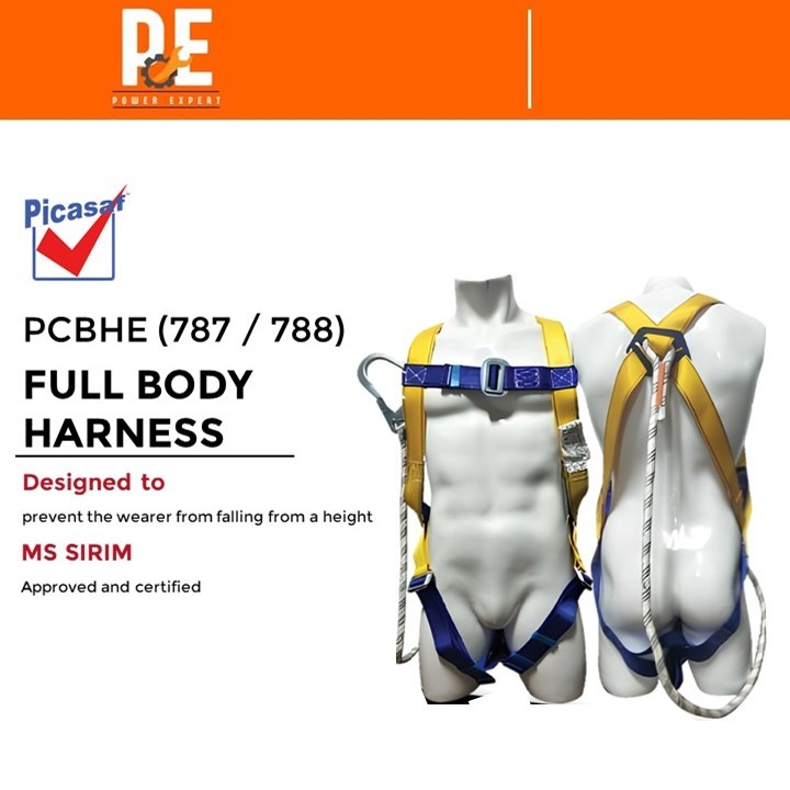 PICASAF FALL BODY HARNESS FULL BODY HARNESS SET WITH HOOK (ECONOMIC) PCBHE787 / PCBHE788 ...
