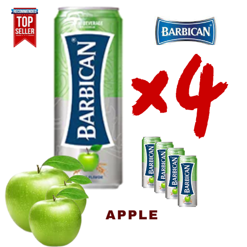 Barbican Can (250ml × 4 Pieces) 1 Box - Apple [Pure Halal] - Minuman ...