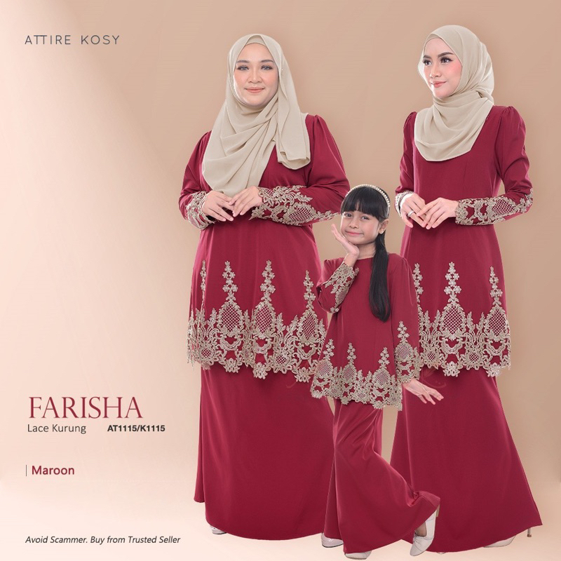 Baju Raya Sedondon Color Maroon Baju kurung, Kurta Dan Baju Melayu Raya ...