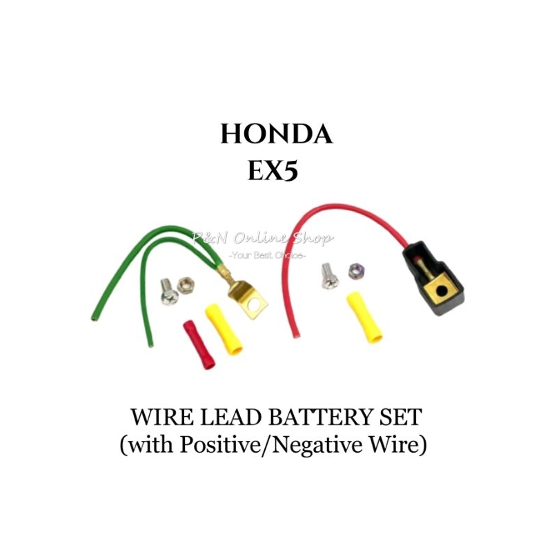 HONDA EX5 WIRE LEAD BATTERY SET with Positive/Negative Wire | Shopee ...