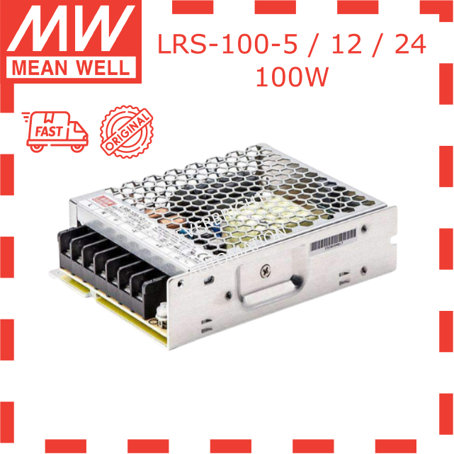 Mean Well LRS-100-5 LRS-100-12 LRS-100-24 Power Supply 100W 5V/18A, 12V ...