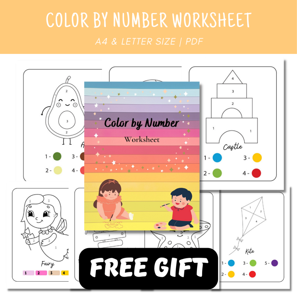[PDF] Printable Color By Number Worksheet for Preschool, Pre-School ...