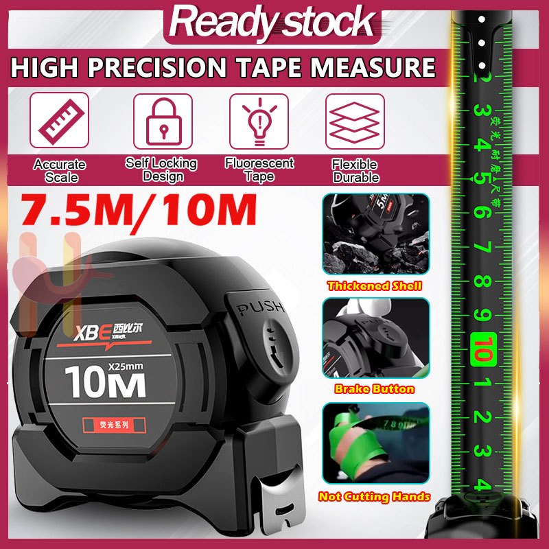 Measuring Tape 7.5M/10M Self-Locking Tape Measure High Precision Laser ...