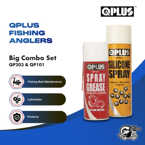 QPlus Fishing Combo Deal | QP101 Spray Grease (300g) & QP203 Silicone ...