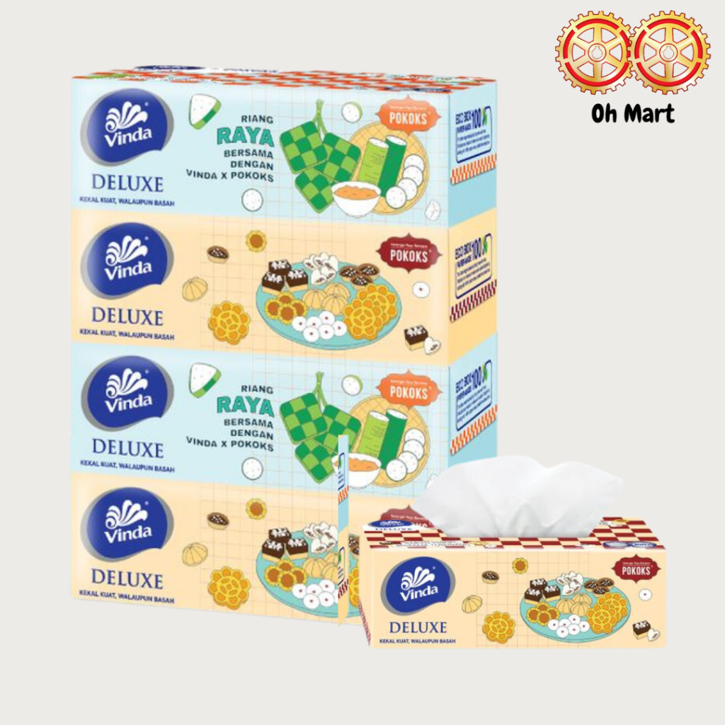 Vinda Deluxe Box Facial Tissue Raya Edition - 80s X 4 Box | Shopee Malaysia