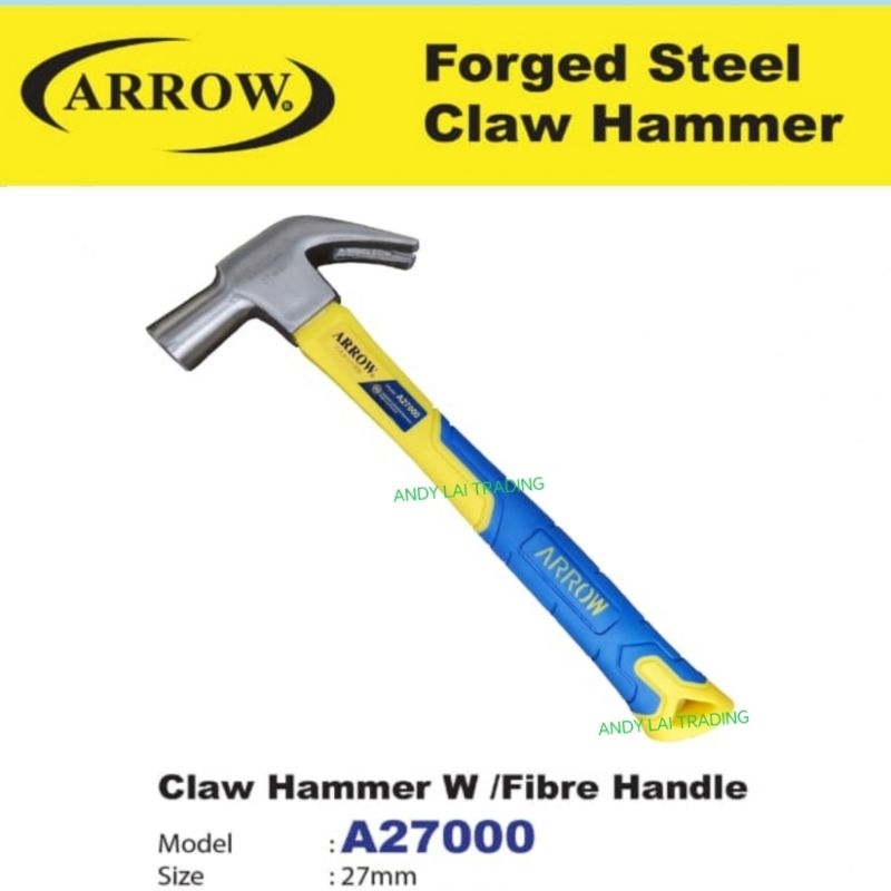ARROW 27mm Claw Hammer Fibre Handle - Tukul Besi Berkualiti | Shopee ...
