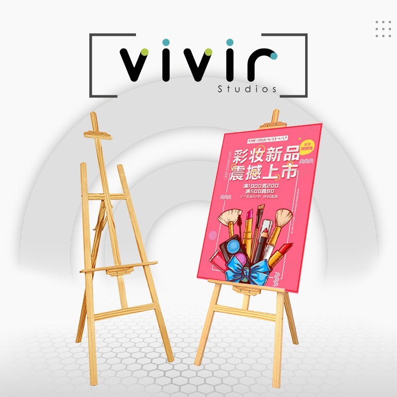 VIVIR Adjustable Wooden Stand Art Sketch Drawing Stand Pine Wood Easel ...