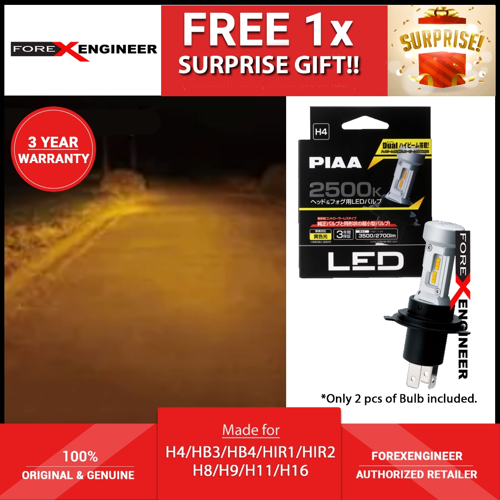 PIAA 4TH GEN Ultra Compact 2500K LED Bulb for H4/HB3/HB4/HIR1/HIR2/H8/H9/H11/H16 | Shopee Malaysia