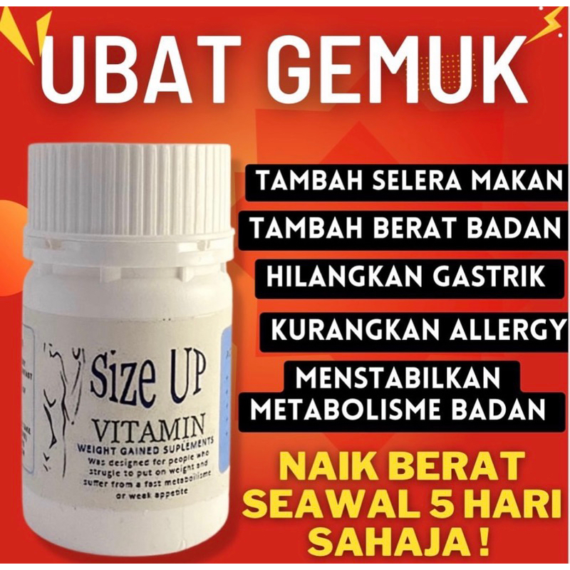 vitamin sizeup ubat gemuk TRIAL SET | Shopee Malaysia