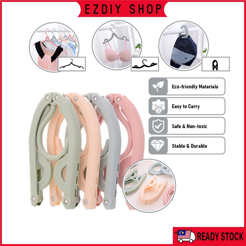 1 PCS Folding Hanger Portable Travel Foldable Hanger Non-slip Hanger ...