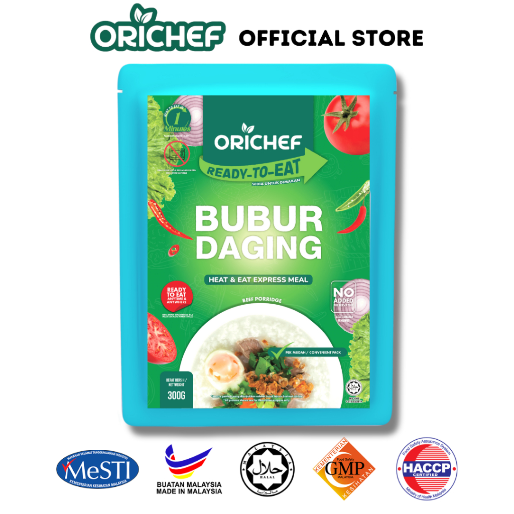ORICHEF Bubur Daging Beef Porridge 300g (Ready to Eat RTE) Halal ...
