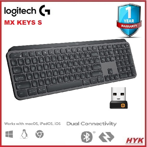 LOGITECH MX KEYS S WIRELESS KEYBOARD,LOW PROFILE,FLUID PRECISE QUIET TYPING,PROGRAMMABLE KEYS ...
