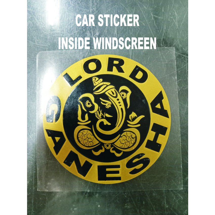 20240305-506 LORD GANESHA STICKER 2D CAR STICKER INSIDE WINDSCREEN 5 ...