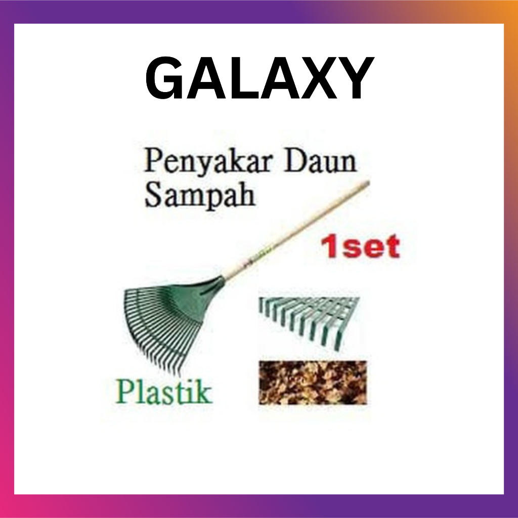 Garden Rake With Handle Wood Penyakar Daun Leaf Sampah | Shopee Malaysia