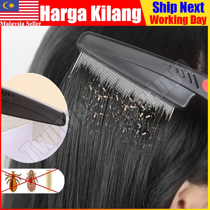 Sikat Buang Kutu Rambut Lice Comb Hair Egg Stainless Steel Anti Remove ...
