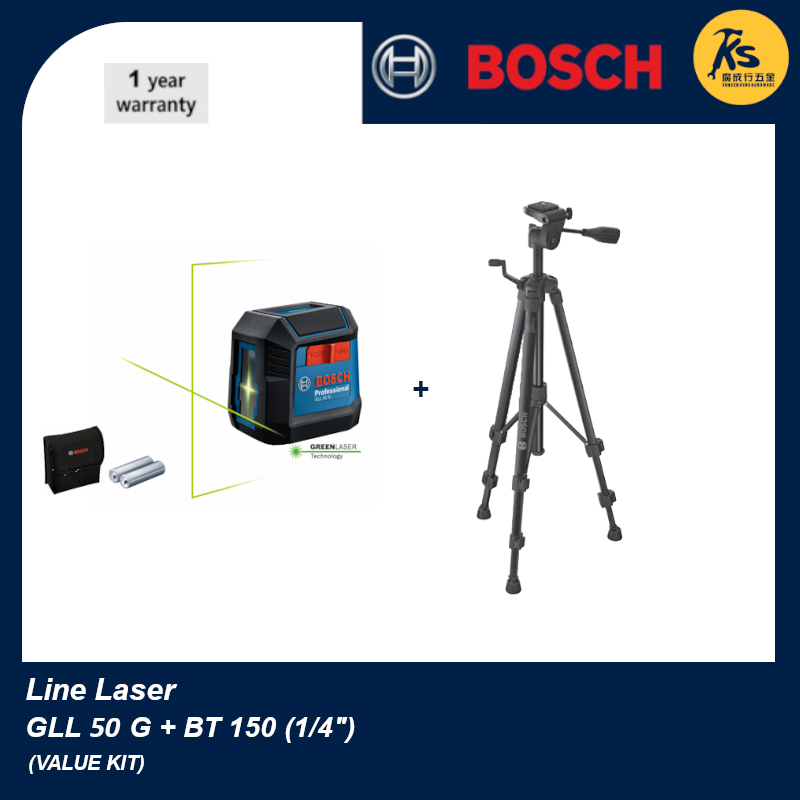 BOSCH Line Laser GLL 50 G Professional Value Kit With BT 150 (1/4 ...