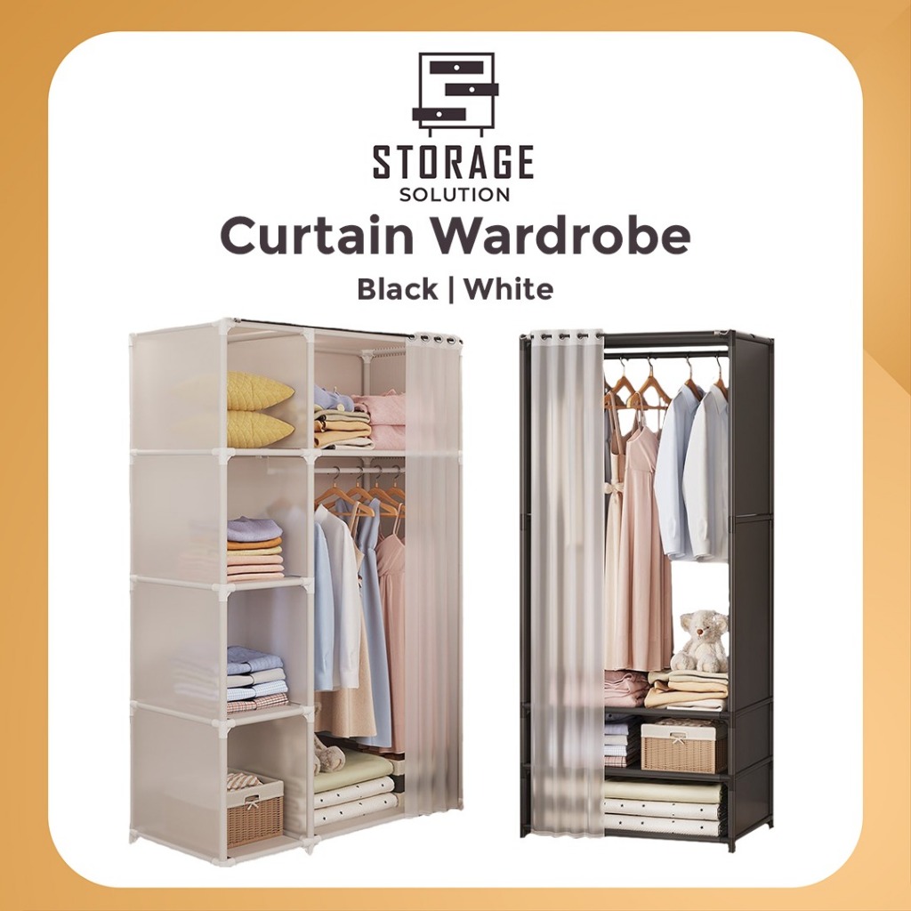 [𝐒𝐭𝐨𝐫𝐚𝐠𝐞.𝐒] Multifunctional Wardrobe Curtain Wardrobe Dust Cover ...
