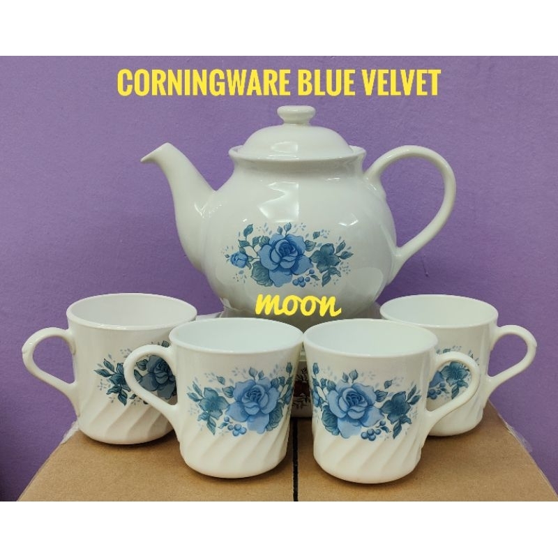 Corningware Blue Velvet Tea Set | Shopee Malaysia