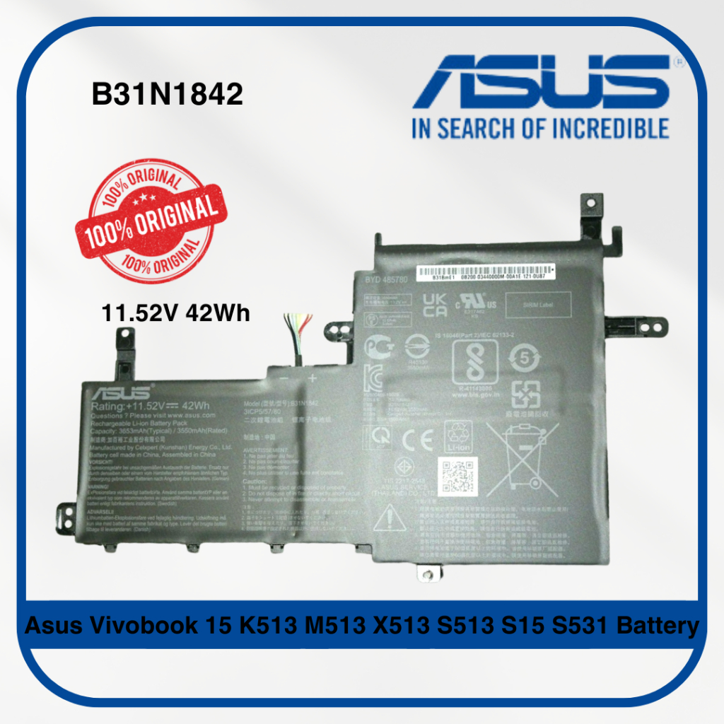 Original Asus B31N1842 for Vivobook 15 K513 M513 X513 S513 S15 S531 ...