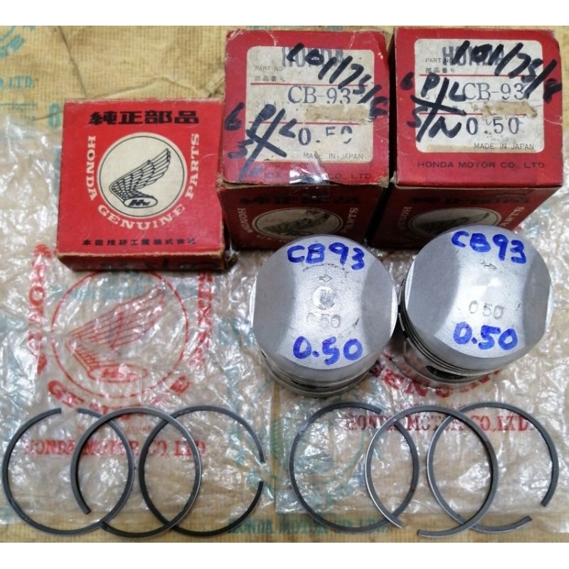 Honda CB93/CB125 Piston + Ring Set 1pair (RH/LH) Size 0.50 P/N 13103 ...