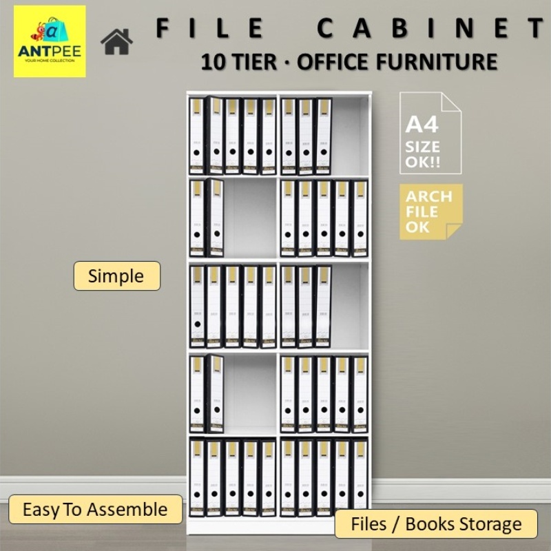 𝐀𝐍𝐓𝑃𝐸𝐸 𝟏𝟎 𝐓𝐢𝐞𝐫 𝐎𝐟𝐟𝐢𝐜𝐞 𝐅𝐢𝐥𝐞 𝐂𝐚𝐛𝐢𝐧𝐞𝐭 🐜 A4 Bookshelf Rak Buku A4 Kabinet ...