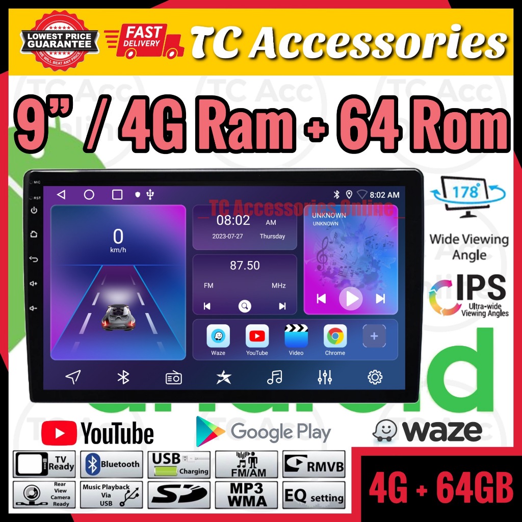 4GB RAM+64GB / 8GB RAM+256GB Car Android Player 9" / 10" inch Best ...