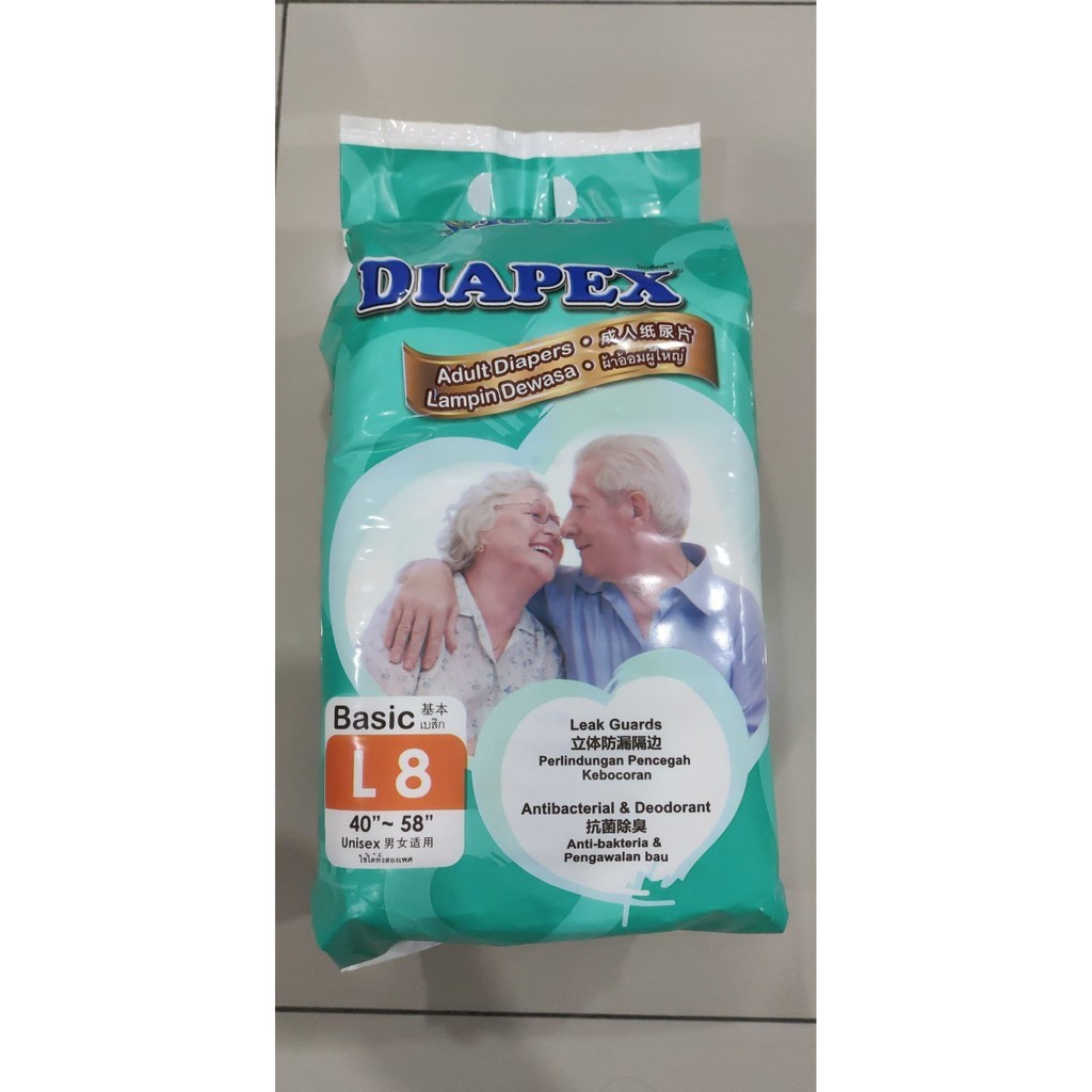 DIAPEX BASIC ADULT DIAPERS L8 | Shopee Malaysia