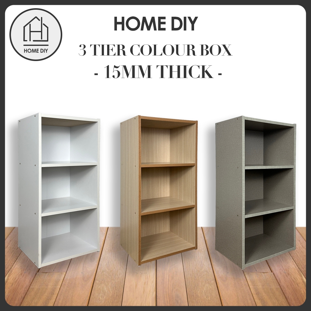 HomeDIY SABAH 15mm THICK COLOUR BOX | 3 Compartment | Display Cabinets ...