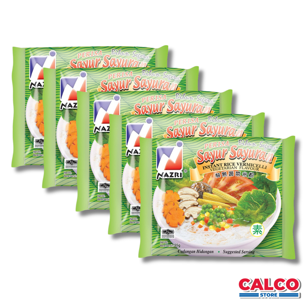 55g x 5pcs Nazri Instant Rice Vermicelli Vegetarian Flavour Bihun ...