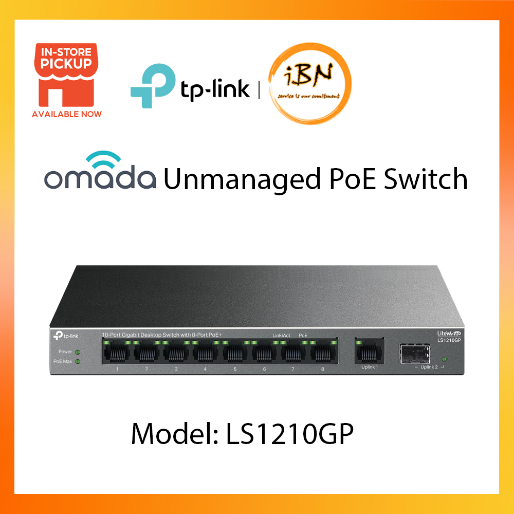 TP-Link LS1210GP 10-Port Gigabit Desktop Switch with 8-Port PoE+ @ IBN ...