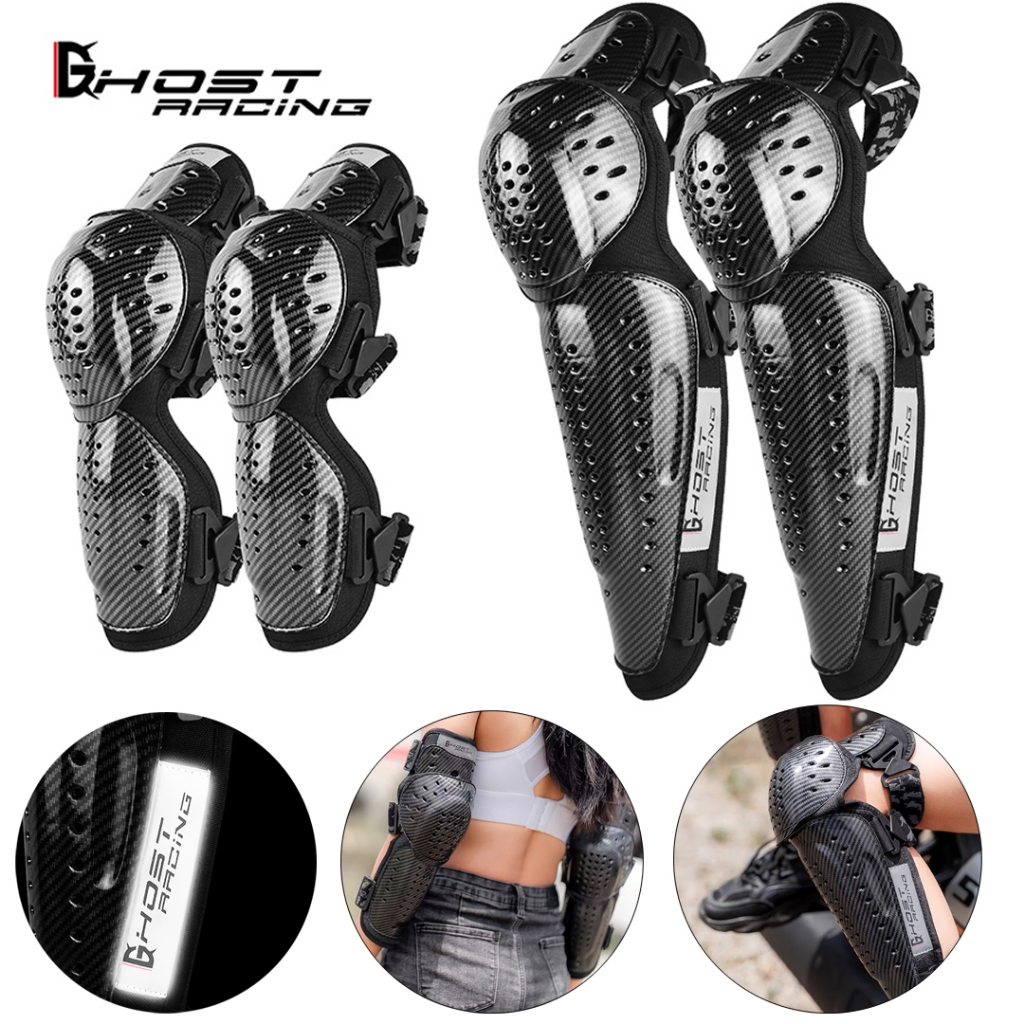 Ghost Racing Elbow Guard & Knee Guard 4 in1 set (Full Cover) Motorcycle ...