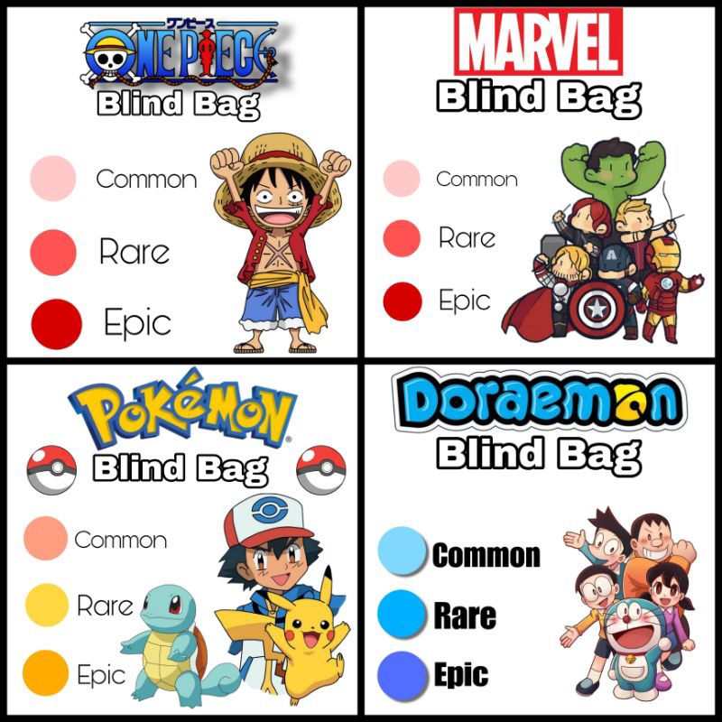 Anime Blind Bag squishy paper Bag pokemon one piece | Shopee Malaysia