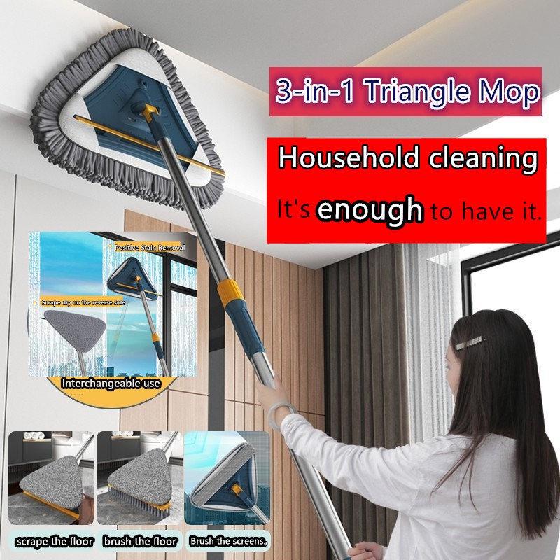 Triangle mop dinding serbaguna with long handle Wall Cleaning Mop 180 ...